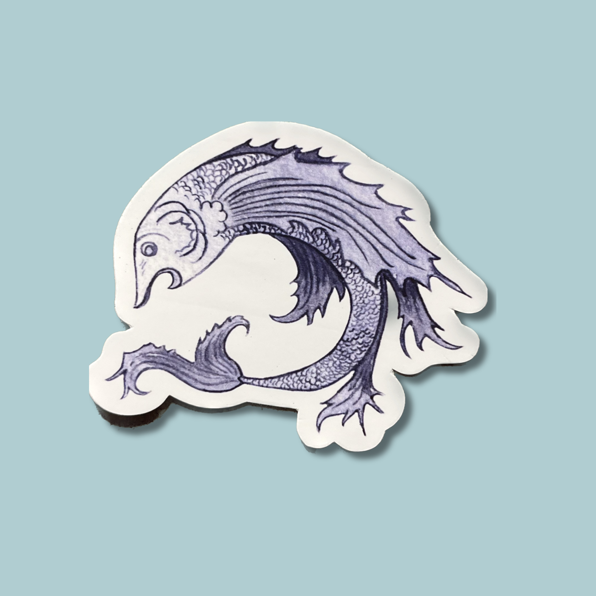 Blue Fish Sticker – Little Harbor Studio